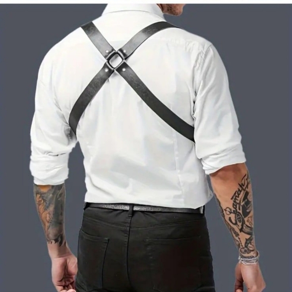 Accessories | Men Leather Body Belts Punk Adjustable Faux Leather ...